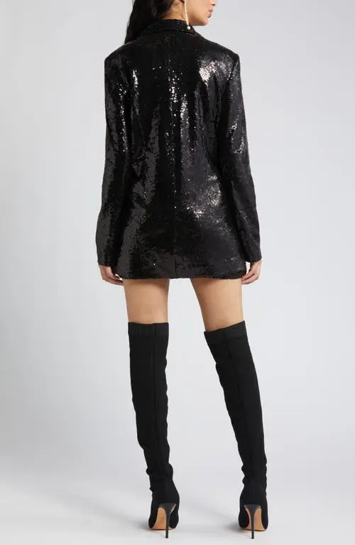 OPEN EDIT Sequin Blazer - Black