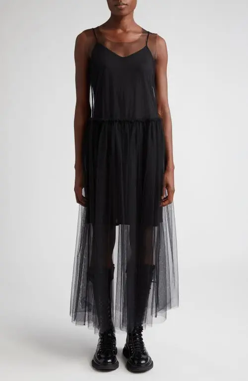 Noir Kei Ninomiya Sheer Tulle Dress - Black