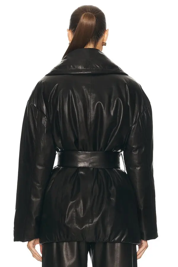 Nour Hammour Cora Leather Puffer Jacket