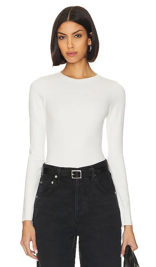 Good American Sculpting Crew Bodysuit - White001