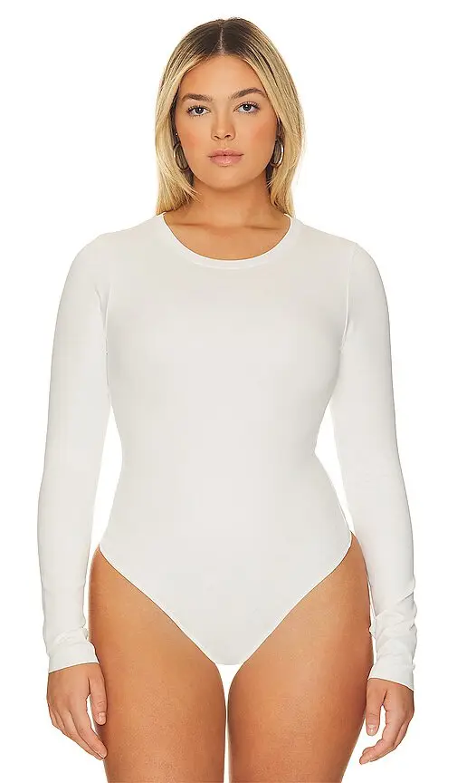 Good American Sculpting Crew Bodysuit - White001