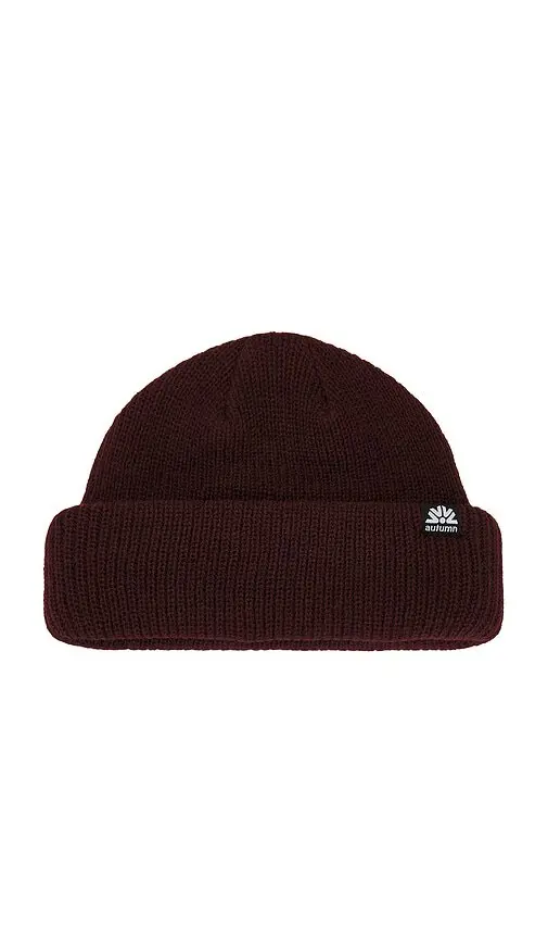 AUTUMN HEADWEAR Double Roll Shorty Fit Beanie - Burgundy