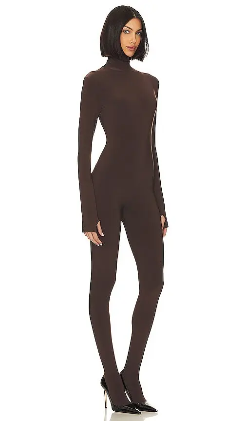 Norma Kamali Slim Fit Turtle Catsuit With Footsie
