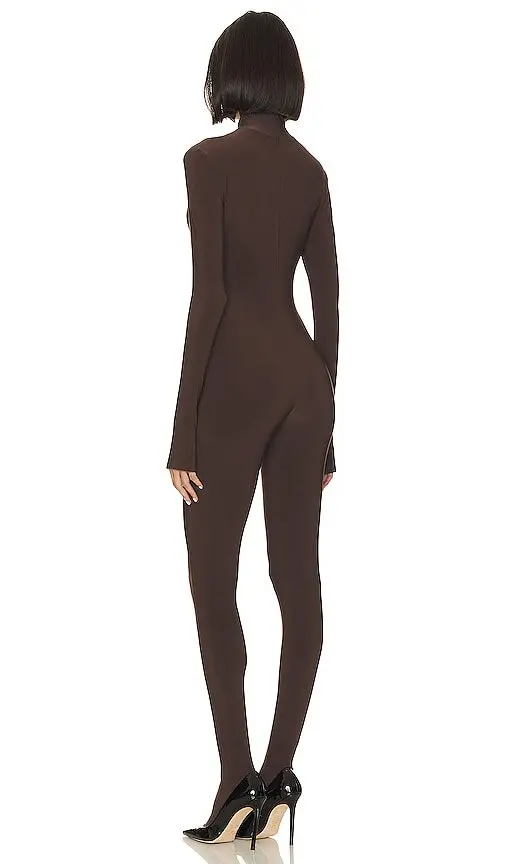 Norma Kamali Slim Fit Turtle Catsuit With Footsie
