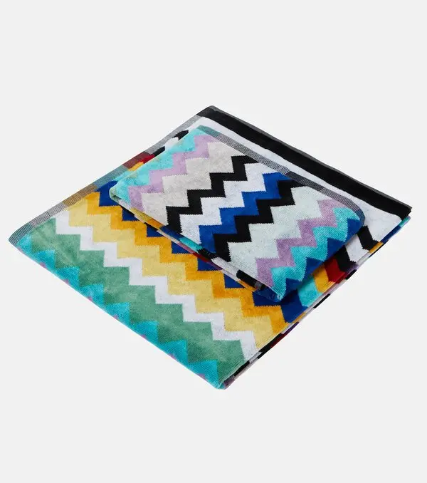 Missoni Zig Zag Set Of 2 Cotton Terry Towels - Multicoloured