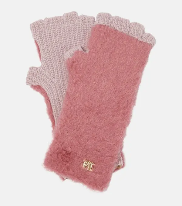 Max Mara Teddy Fingerless Gloves - Pink