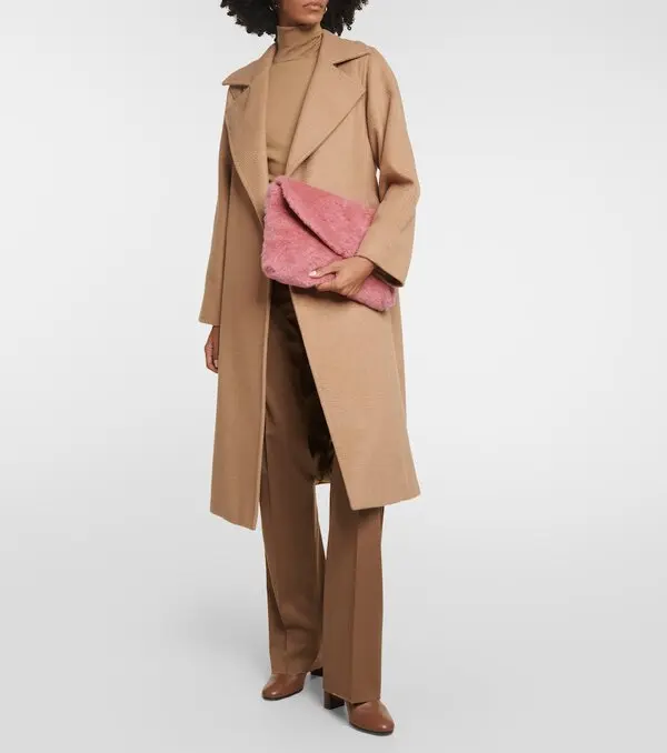 Max Mara Alpaca, Wool, And Silk Teddy Clutch - Pink - 30% Off