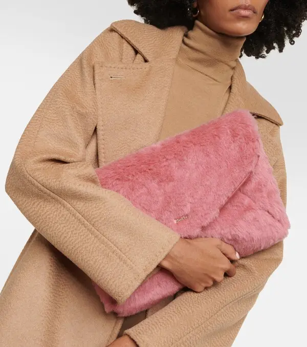 Max Mara Alpaca, Wool, And Silk Teddy Clutch - Pink - 30% Off