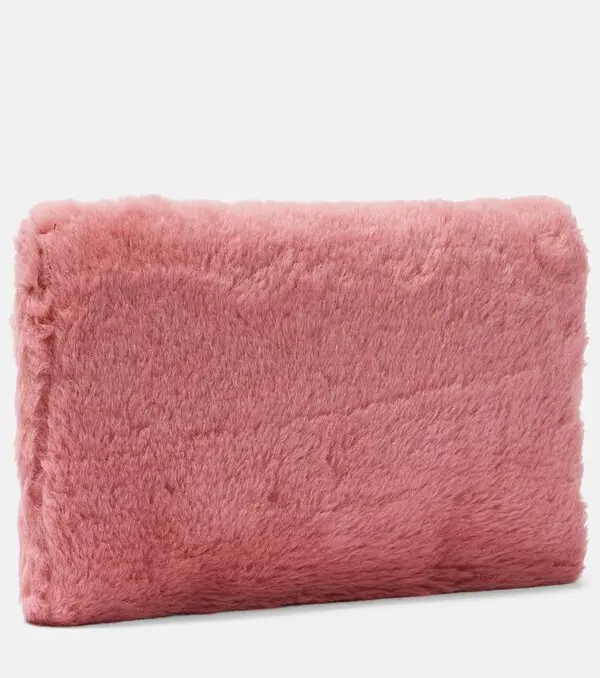 Max Mara Alpaca, Wool, And Silk Teddy Clutch - Pink