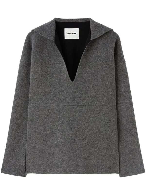 JIL SANDER Sailor Collar Knitted Top