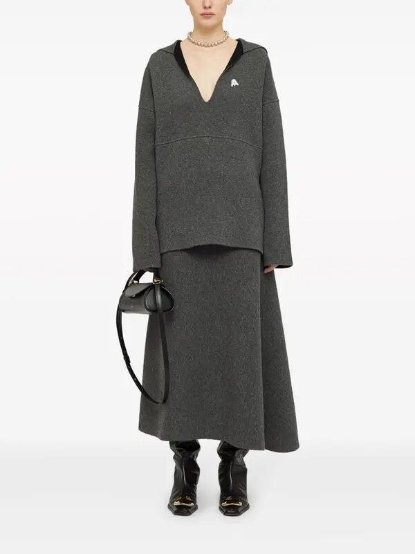 JIL SANDER Sailor Collar Knitted Top