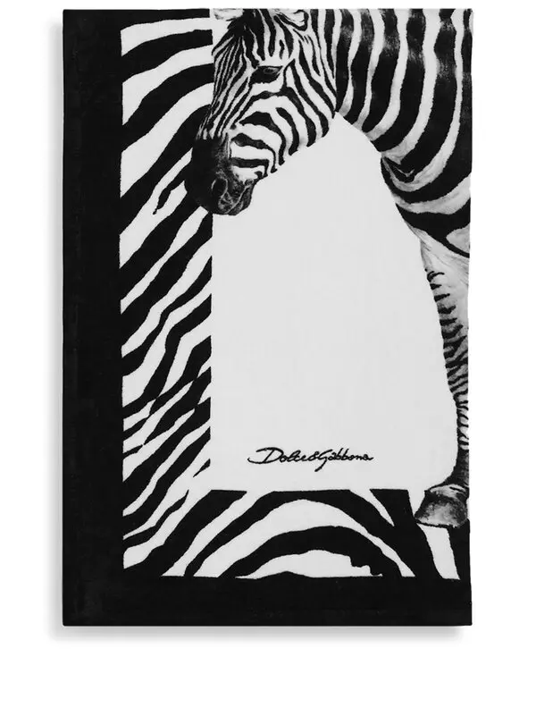 Dolce & Gabbana Terry Cotton Beach Towel - Black