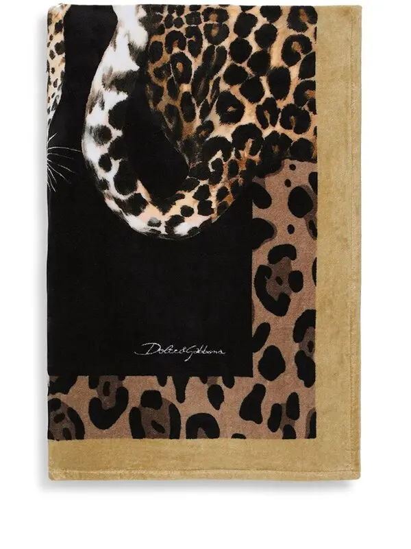 Dolce & Gabbana Terry Cotton Beach Towel - Black