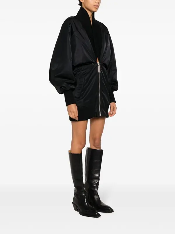 Off-White Puff-sleeve Zipped Minidress