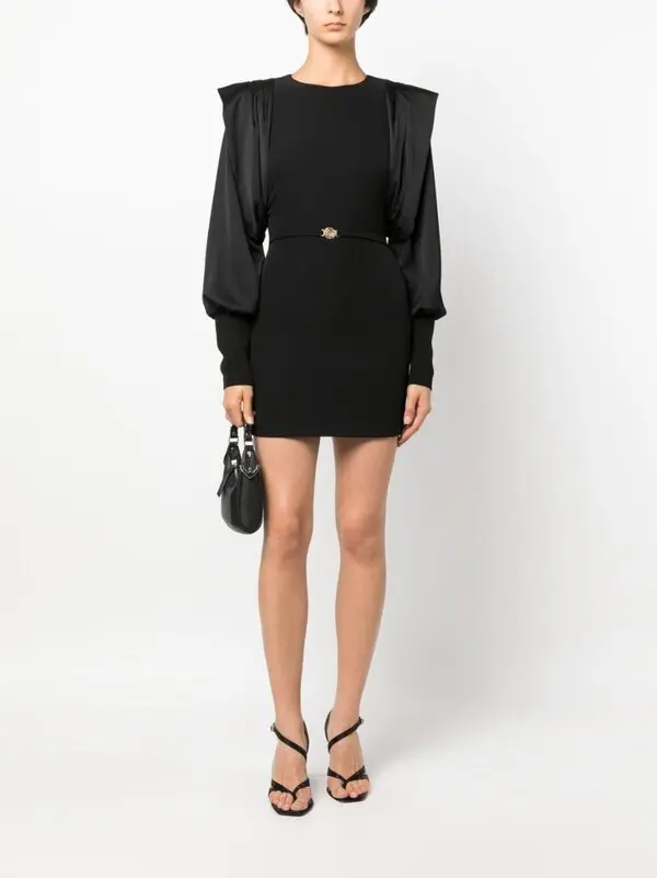 Just Cavalli Draped-sleeve Mini Dress