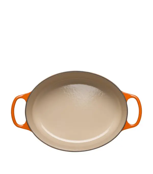 LE CREUSET Cast Iron Casserole Oval Dish - Orange