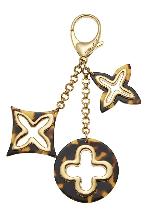 LOUIS VUITTON Tortoiseshell Insolence Bag Charm - Gold