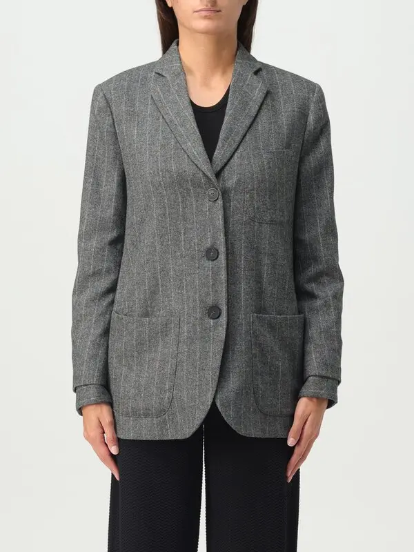 Emporio Armani Striped Single Breasted Jacket - Multicolor