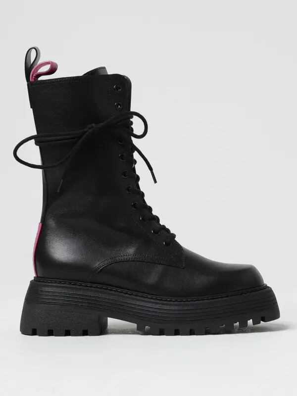 3JUIN Leather Lace-up Combat Boots