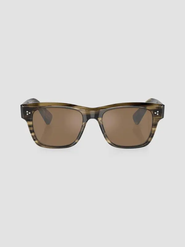 Oliver Spencer Birell 52mm Square Sunglasses - Olive