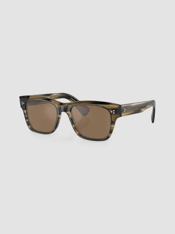 Oliver Spencer Birell 52mm Square Sunglasses - Olive