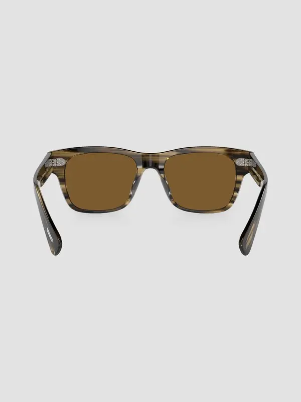 Oliver Spencer Birell 52mm Square Sunglasses - Olive