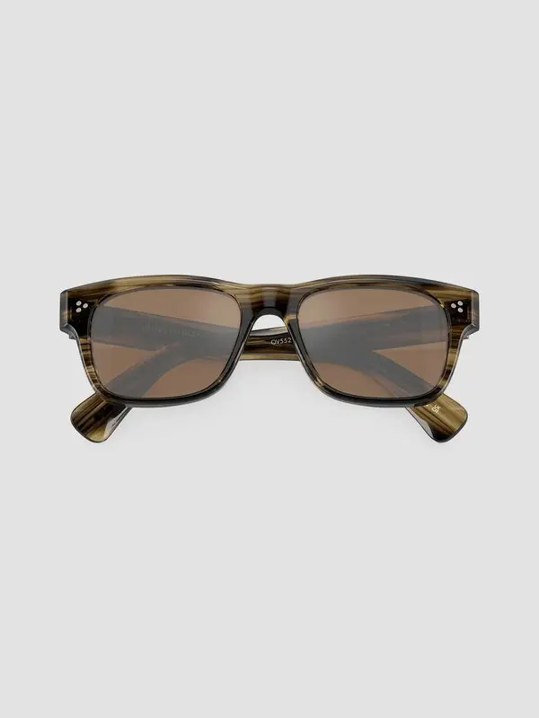 Oliver Spencer Birell 52mm Square Sunglasses - Olive