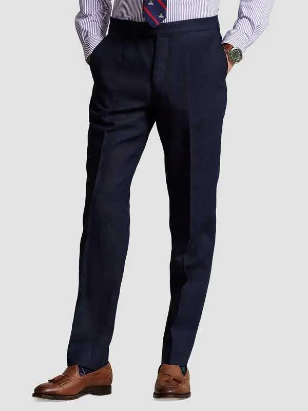 Polo Ralph Lauren Linen Crease-front Pants - Navy