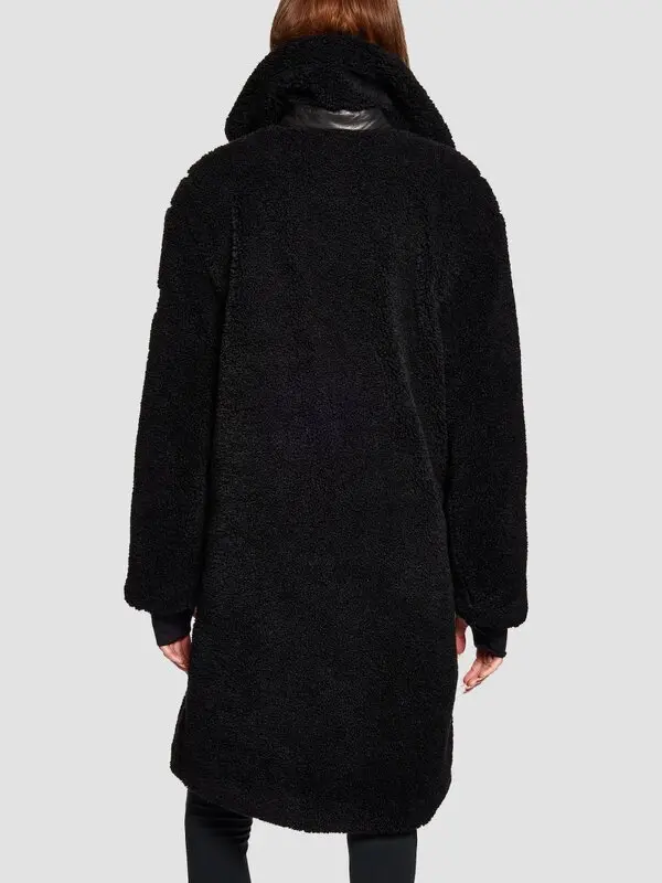 Sam. Sherpa Leather-trimmed Coat - Black