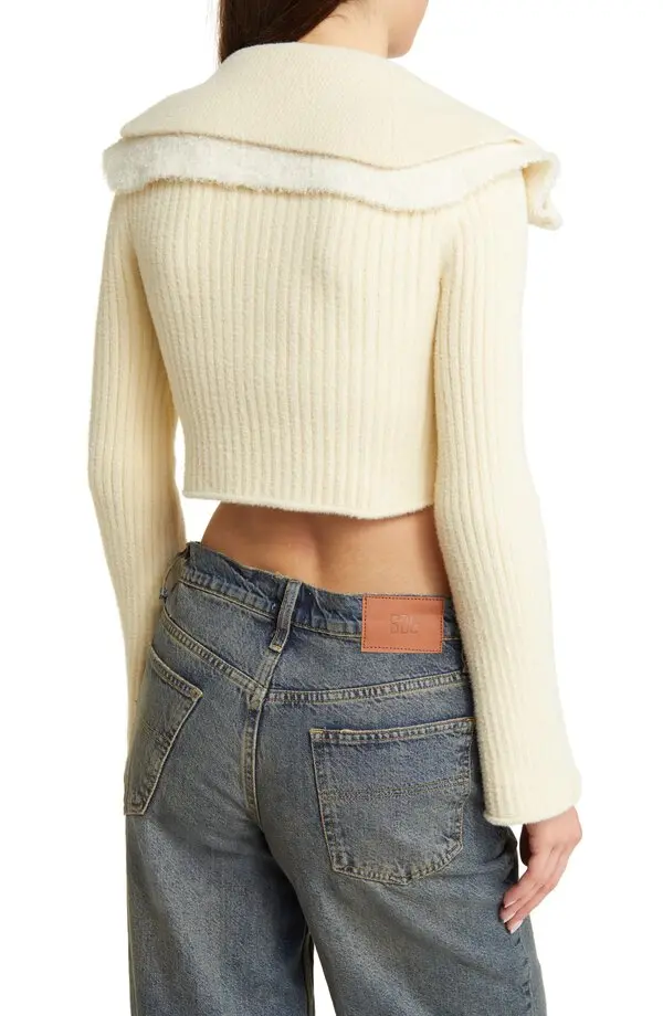 HOUSE OF SUNNY Peggy Rib Crop Cardigan