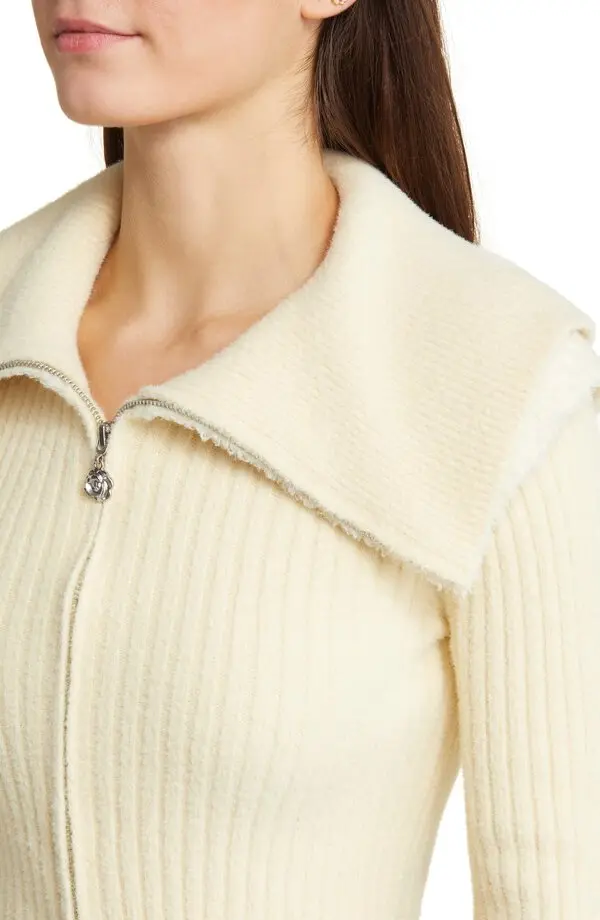 HOUSE OF SUNNY Peggy Rib Crop Cardigan
