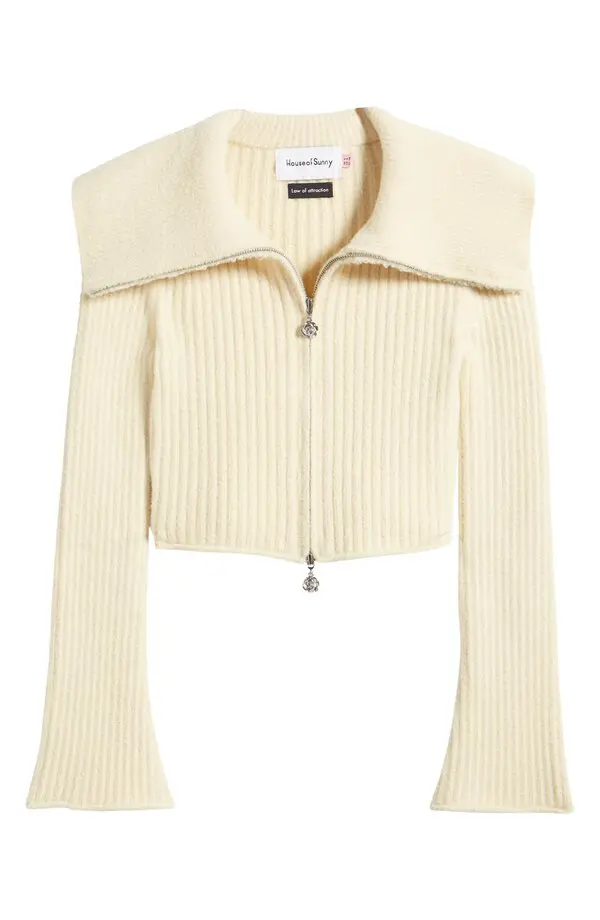 HOUSE OF SUNNY Peggy Rib Crop Cardigan