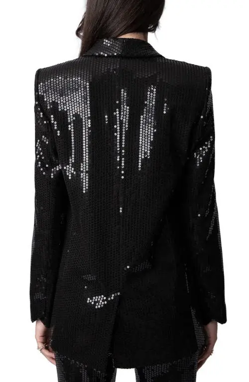 Zadig&Voltaire Vive Sequin Tuxedo Blazer - Noir