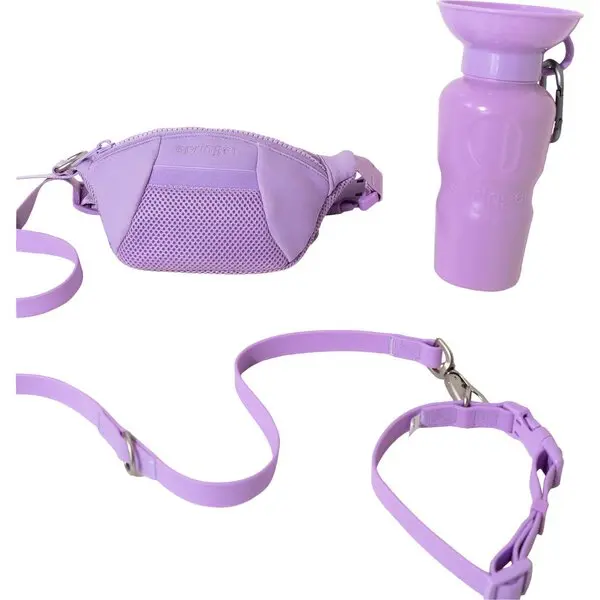 SPRINGER Dog Sling Bag With Water Bottle Set - Lilac