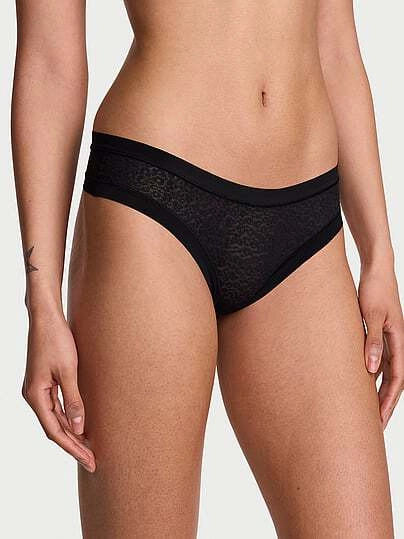 Victoria's Secret No-show No Show Strappy Thong Panty - Black