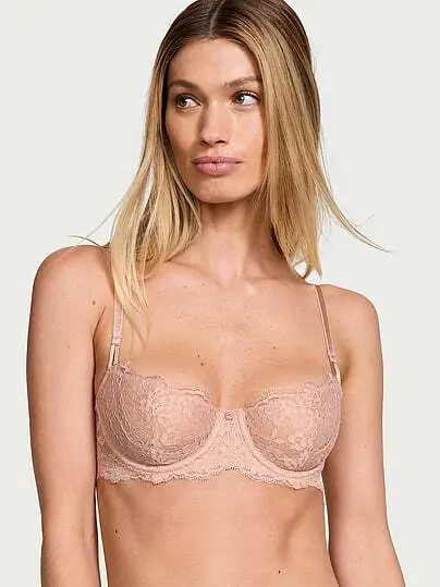 Victoria's Secret Dream Angels Wicked Unlined Lace Balconette Bra - Beige