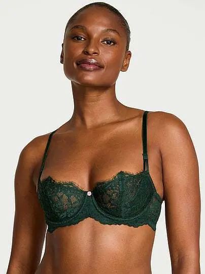 Victoria's Secret Dream Angels Wicked Unlined Lace Balconette Bra - Green