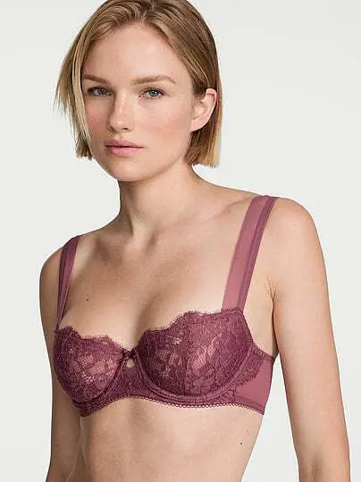 Victoria's Secret Dream Angels Wicked Unlined Lace Balconette Bra - Pink