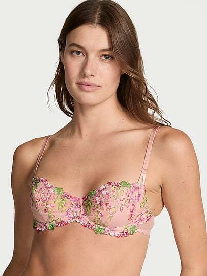 Victoria's Secret Dream Angels Wicked Unlined Wisteria Embroidery Balconette Bra - Print