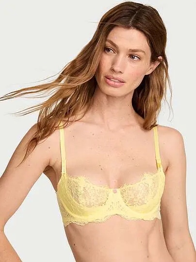 Victoria's Secret Dream Angels Wicked Unlined Lace Balconette Bra - Yellow