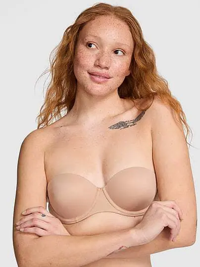 Pink Wear Everywhere Push-up Strapless Bra - Beige