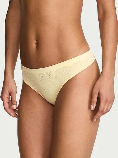 Victoria's Secret Seamless Shimmer Thong Panty - Yellow