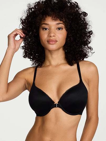 Victoria's Secret Body Victoria Lightly Lined Front-close Demi Bra - Black