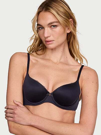 Victoria's Secret Body Victoria Lace-trim Lightly Lined Demi Bra - Blue