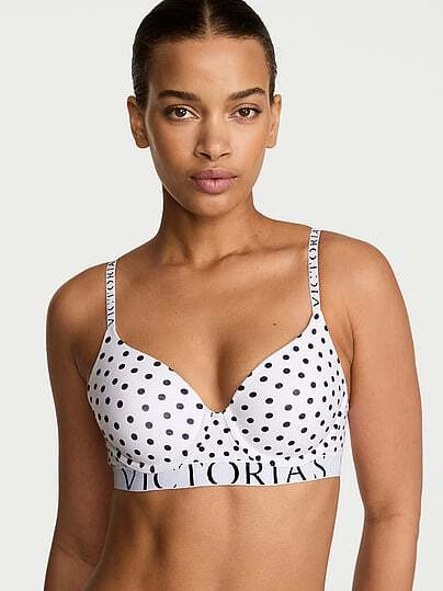 Victoria's Secret The T-shirt Cotton Lace-trim Lightly Lined Full-coverage Bra - Print