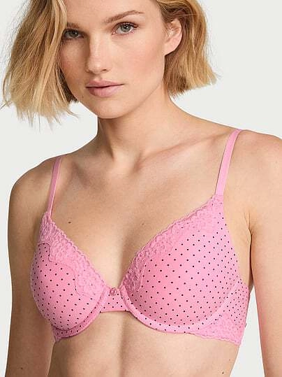Victoria's Secret The T-shirt Cotton Exploded Logo Lightly Lined Full-coverage Bra - Print