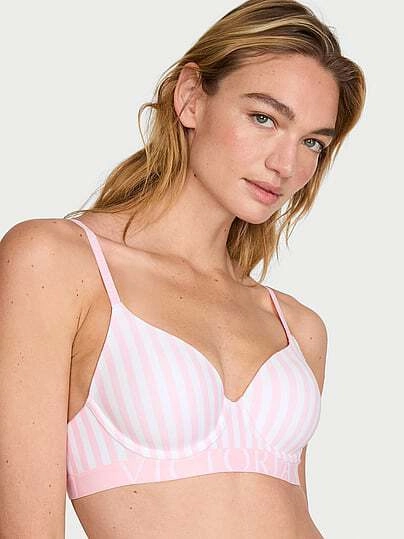 Victoria's Secret The T-shirt Cotton Exploded Logo Lightly Lined Full-coverage Bra - Print