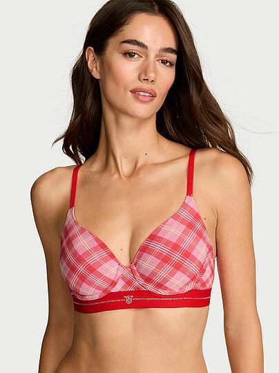 Victoria's Secret The T-shirt Cotton Exploded Logo Lightly Lined Full-coverage Bra - Print