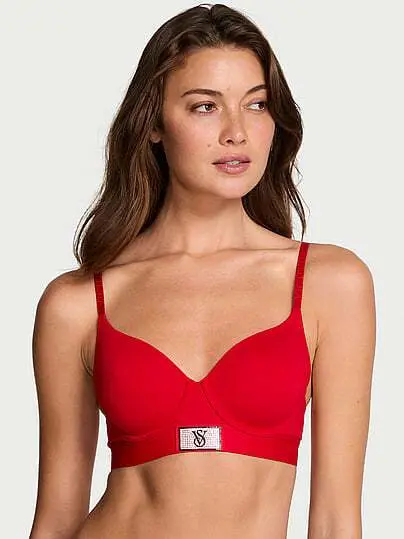 Victoria's Secret The T-shirt Shine Patch Lightly Lined Full-coverage Bra - Red