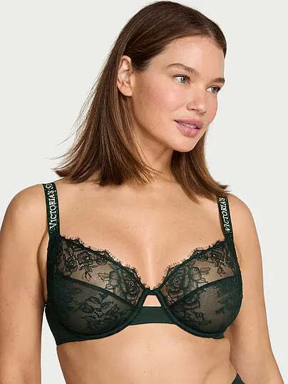 Victoria's Secret Very Sexy Fabulous Shine Strap Lace Unlined Full-cup Bra - Green